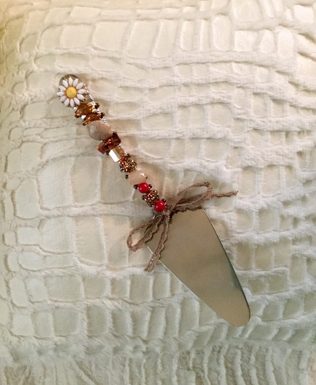 Jeweled Stainless Steel Pie/cake Server. Earth Tone Embellished Pie ...