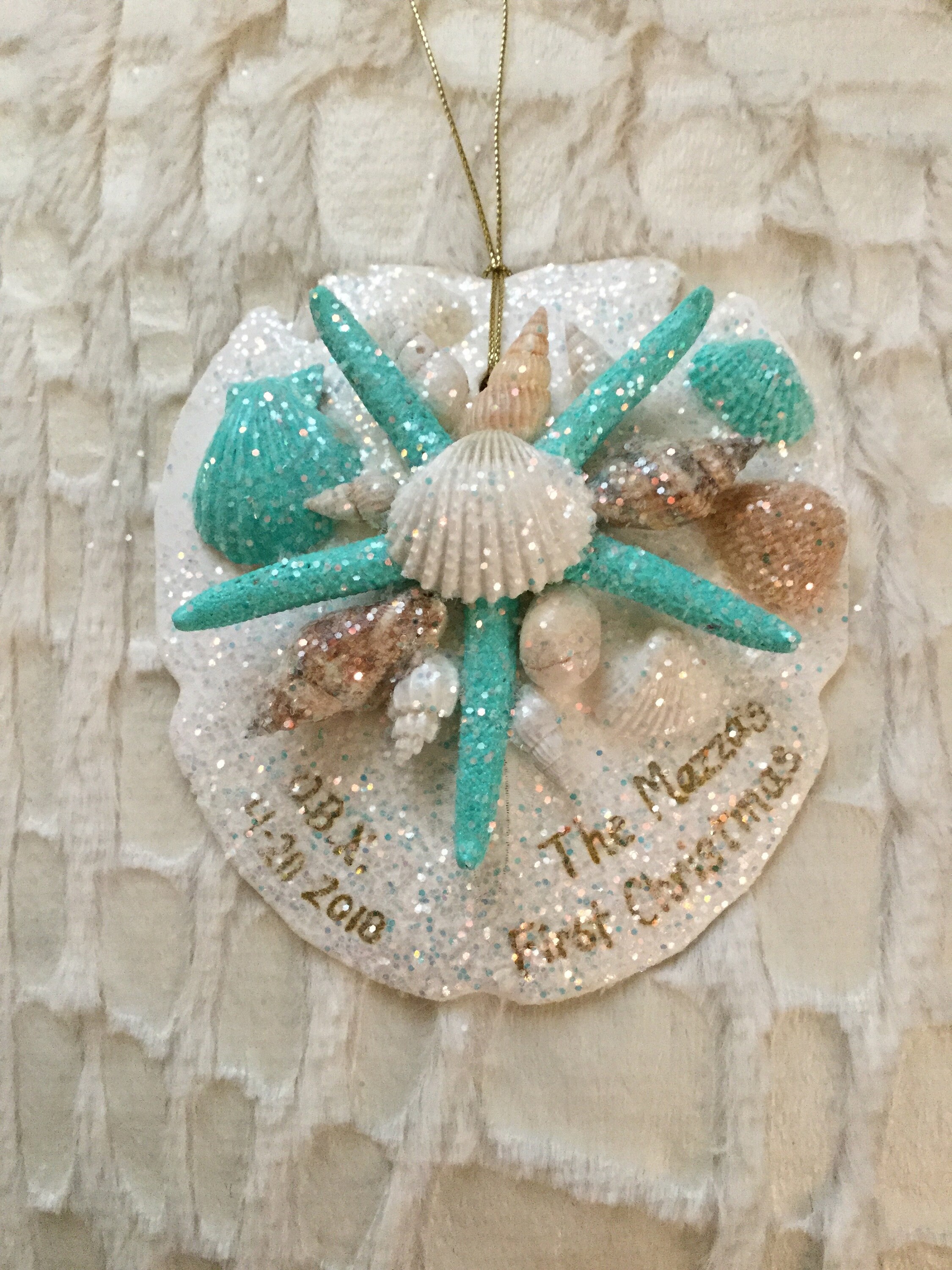 Personalized Seashell First Christmas Ornament Personalized | Etsy