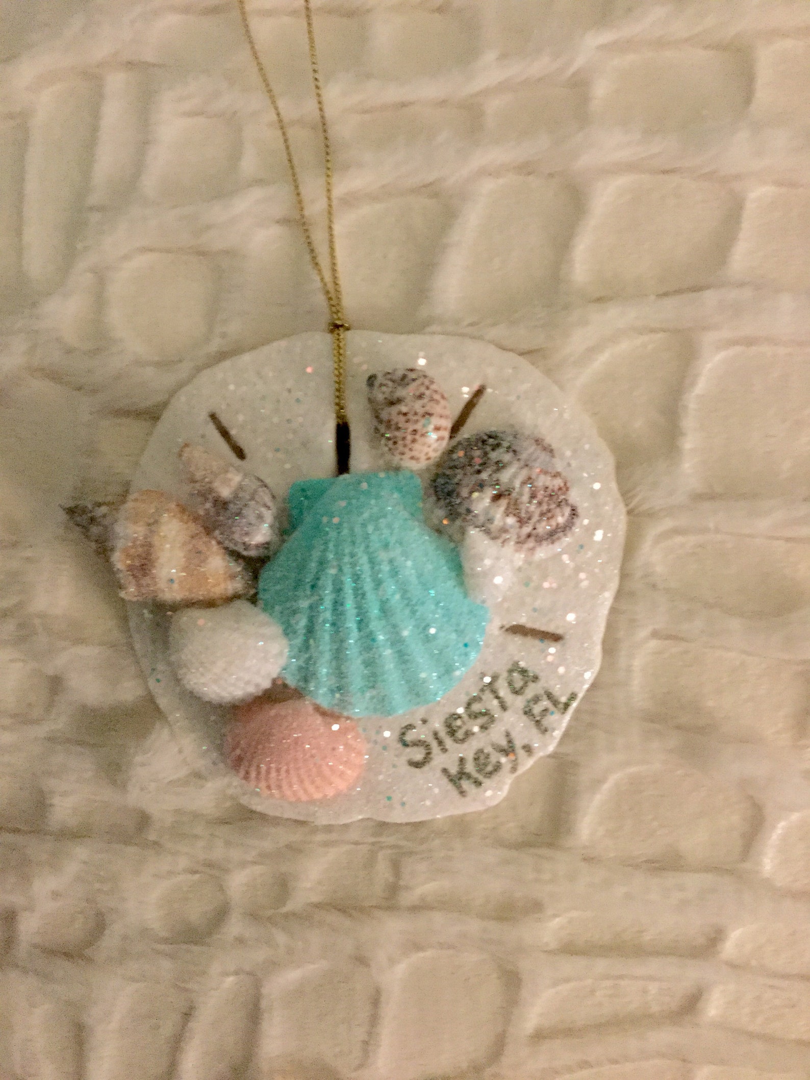 Siesta Key Florida Seashell Christmas Ornament, Coastal & Beach Wall ...