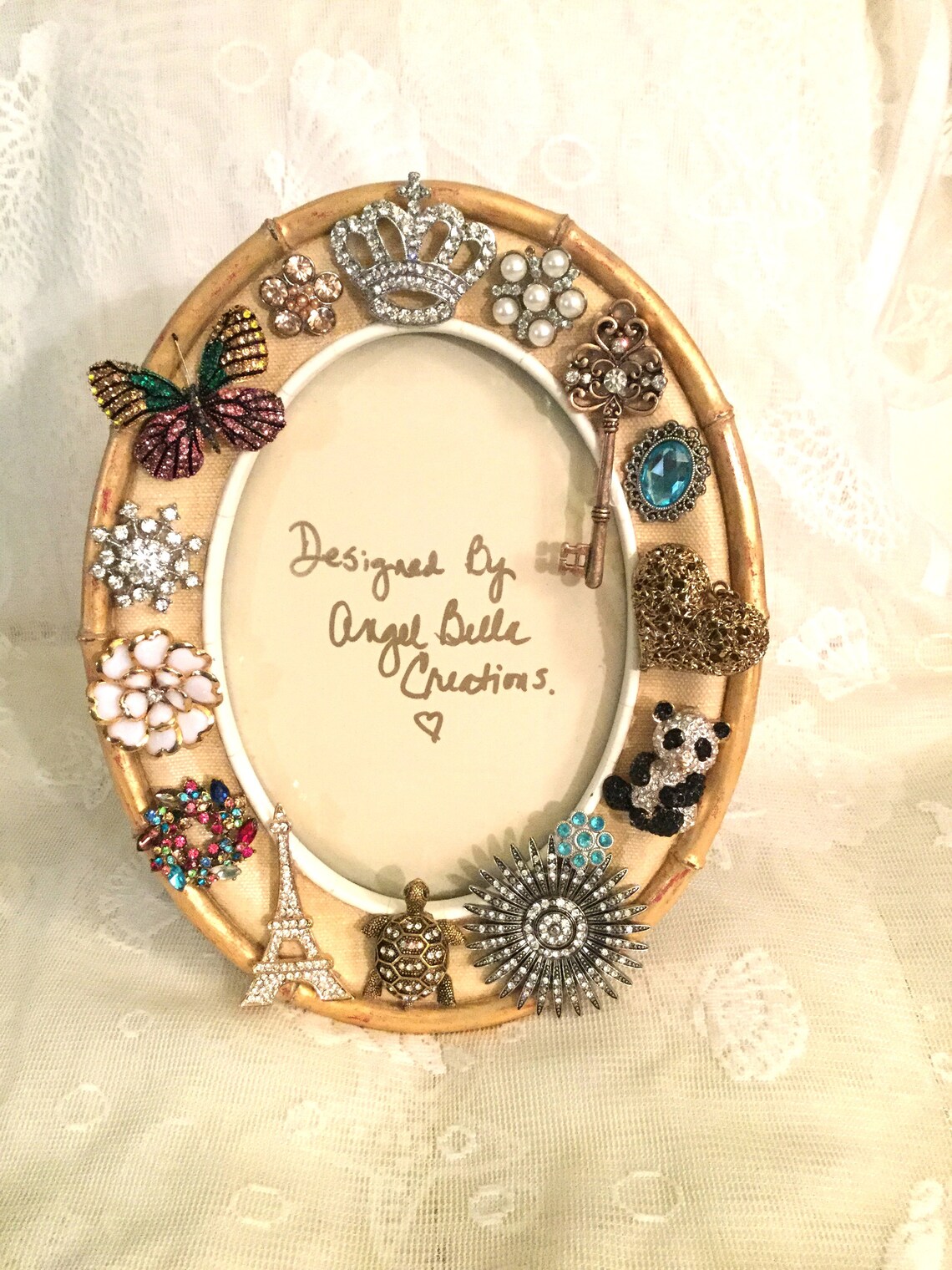 Vintage Jewelry Art Picture Frame Jeweled Picture Frame | Etsy