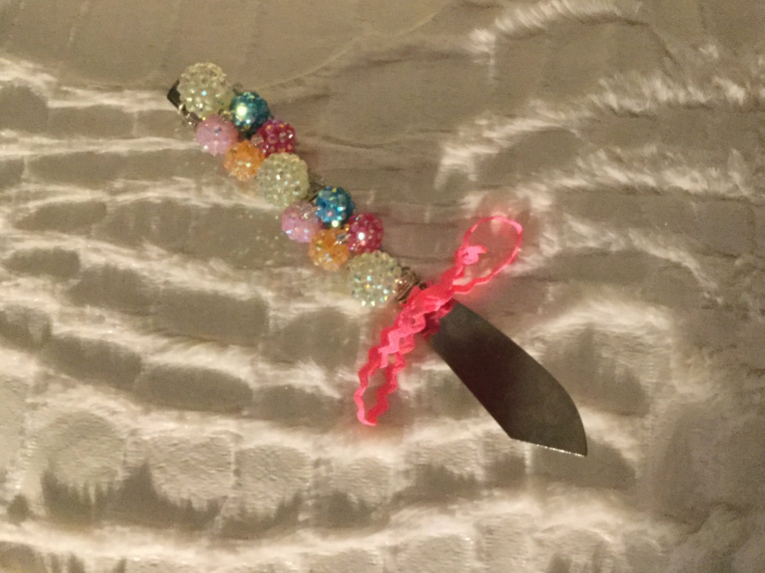 Pastel Jeweled Serving Knife & Fork Set Summer Serving - Etsy