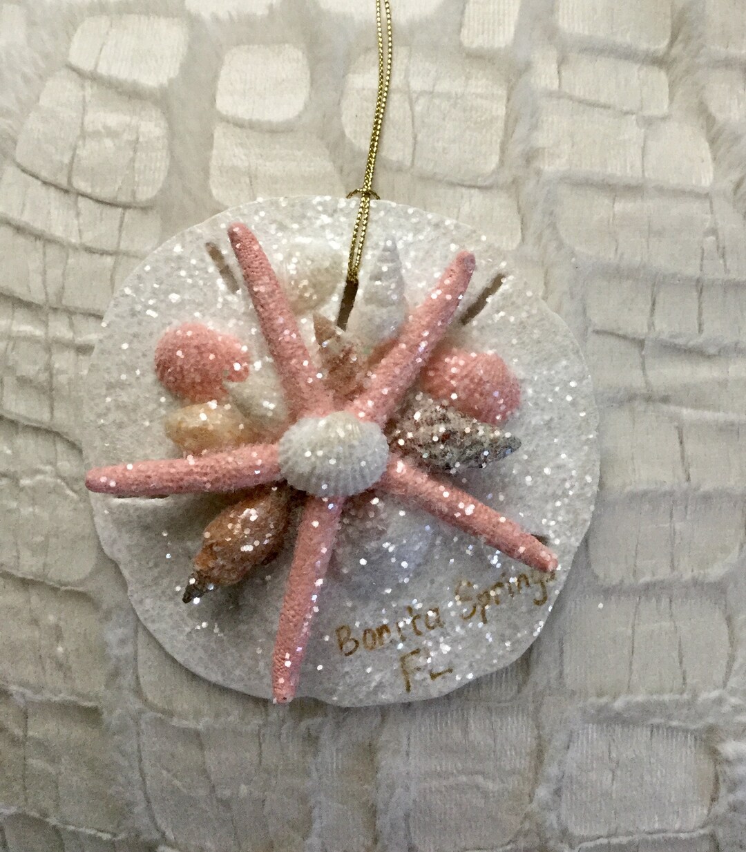 Bonita Springs Florida Seashell Christmas Ornament. Coastal Beach ...