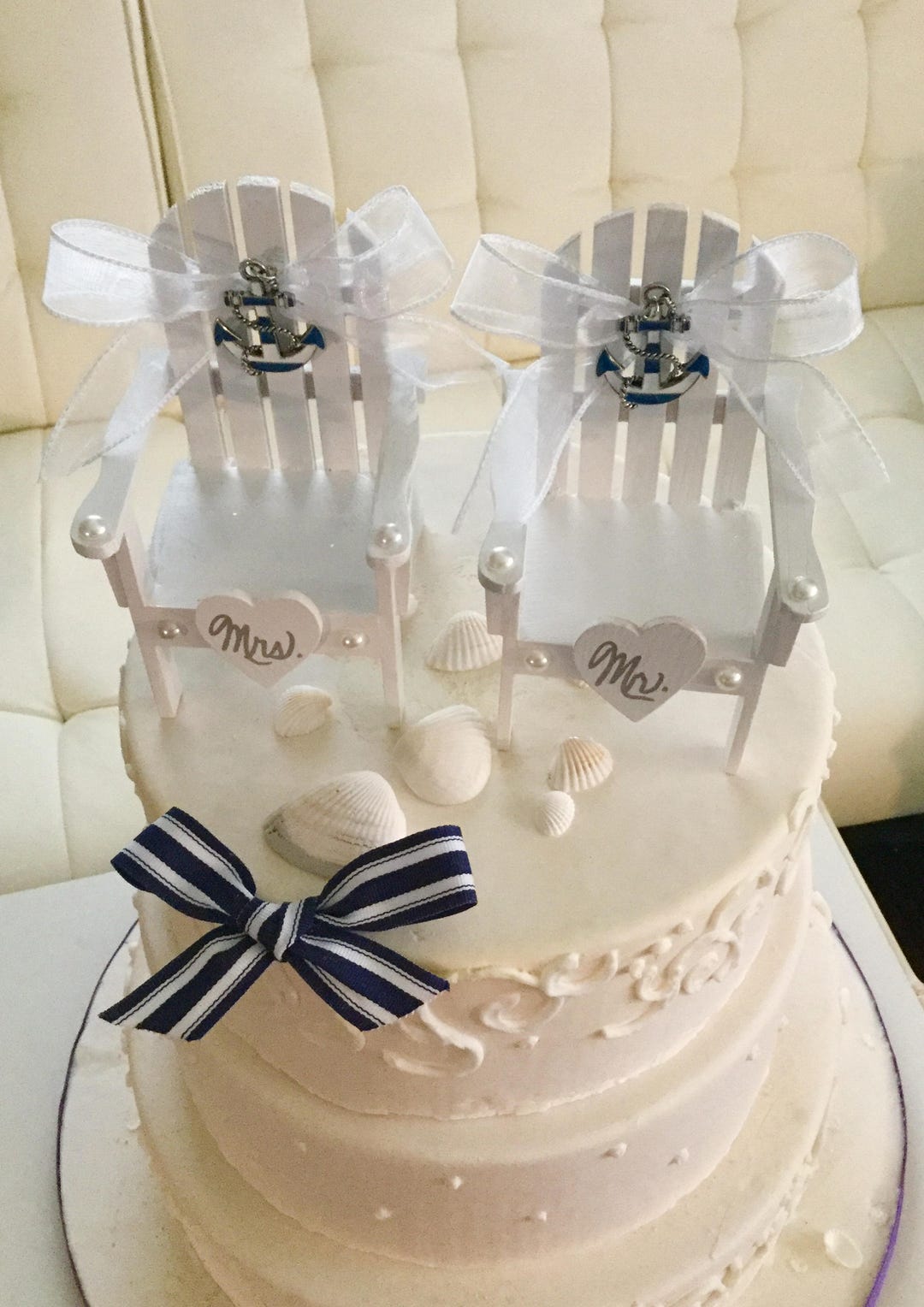 Nautical Cake Toppers, Beach Wedding Cake Toppers, Adirondack Chair ...