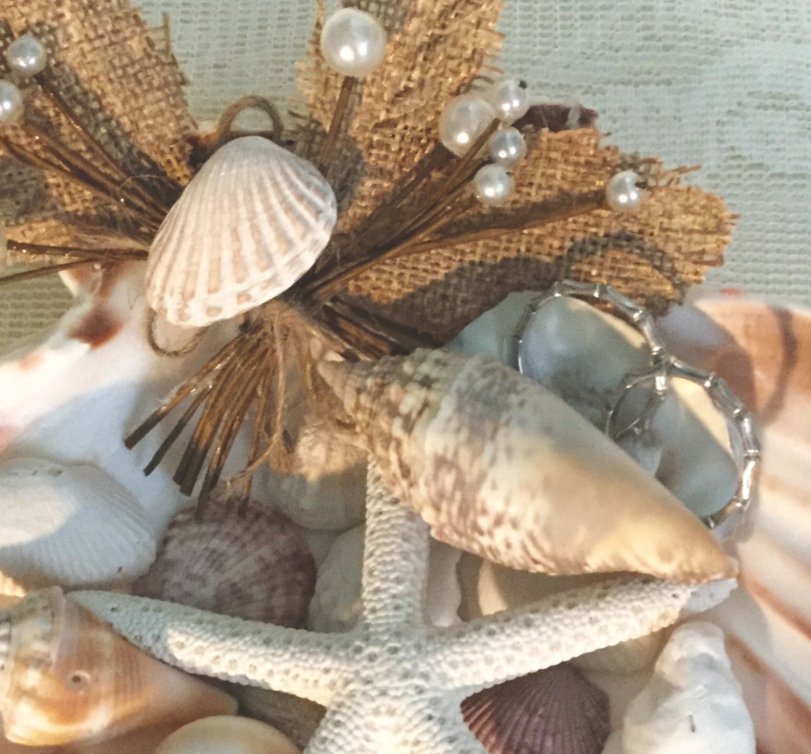 Beach Wedding Ring Pillow. Seashell Ring Bearer Holder Beach - Etsy