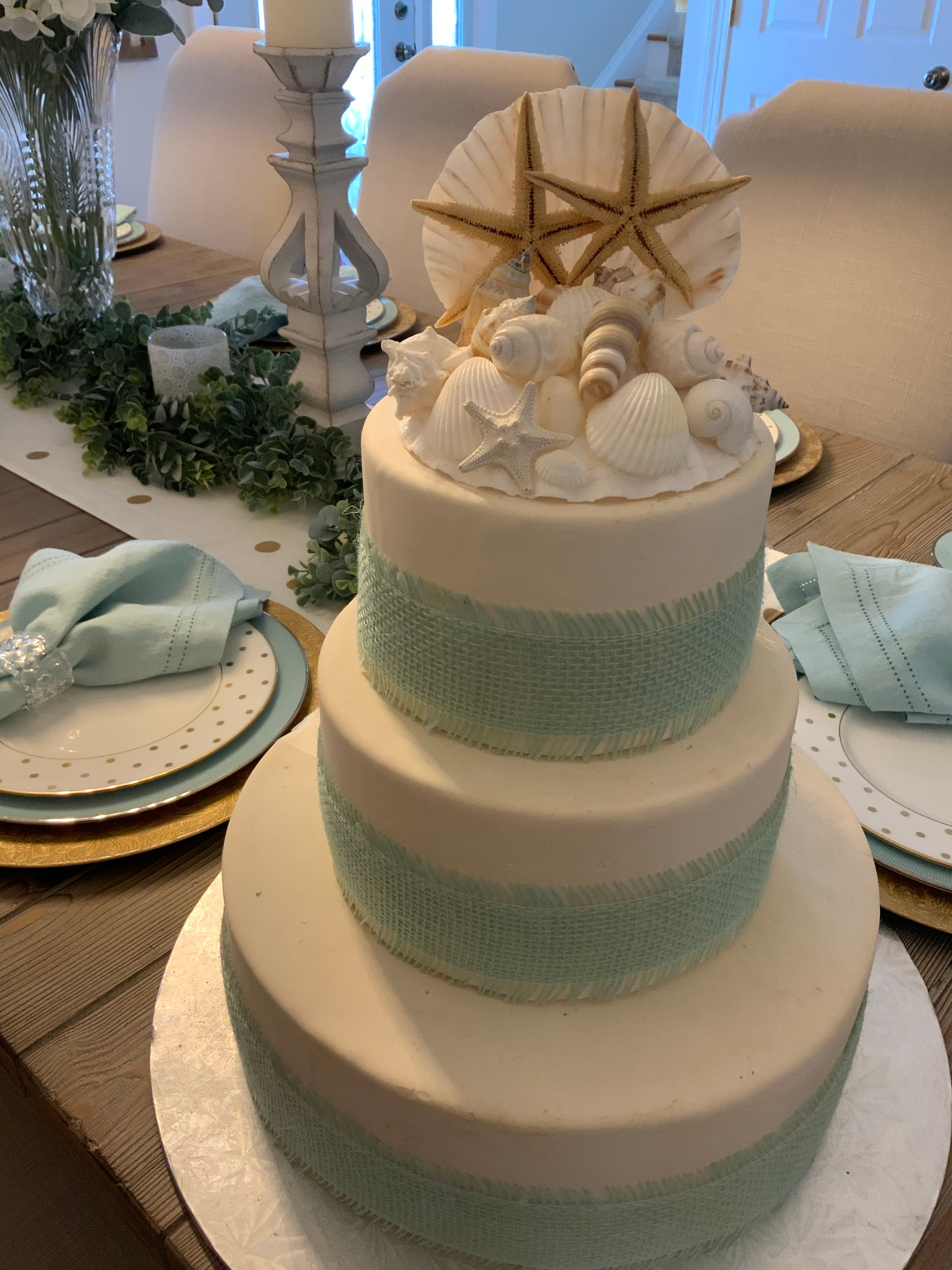 Seashell Wedding Cake Topper