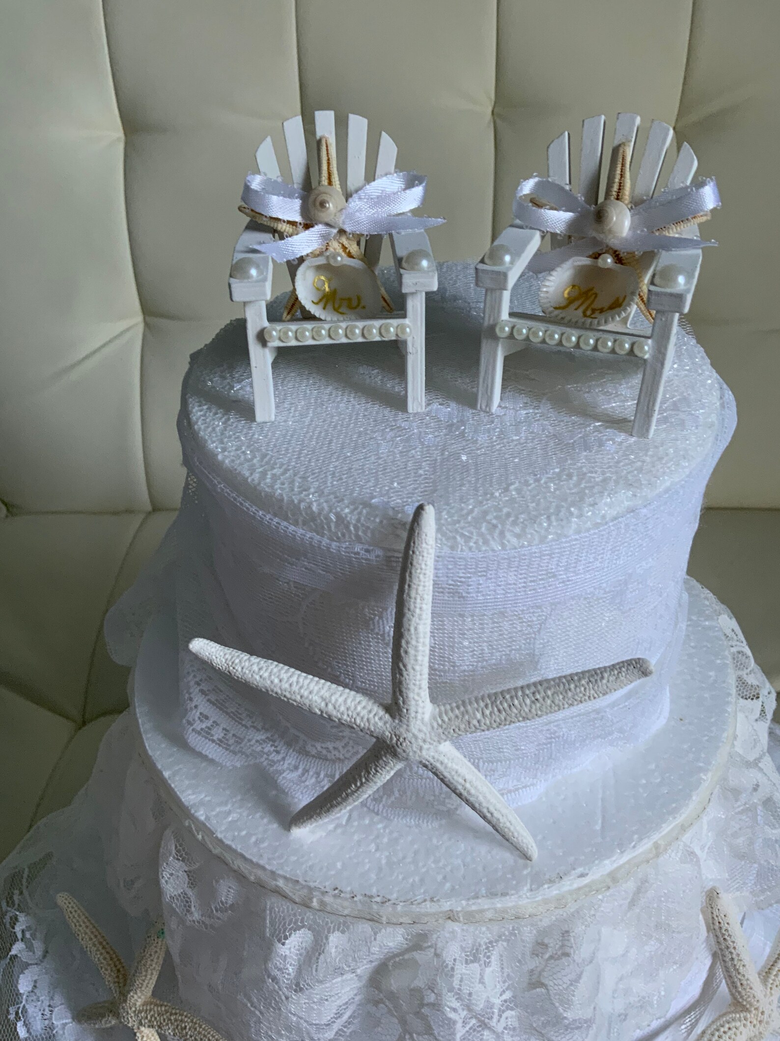 Beach Wedding Cake Toppers Starfish Cake Topper Beach Chair | Etsy