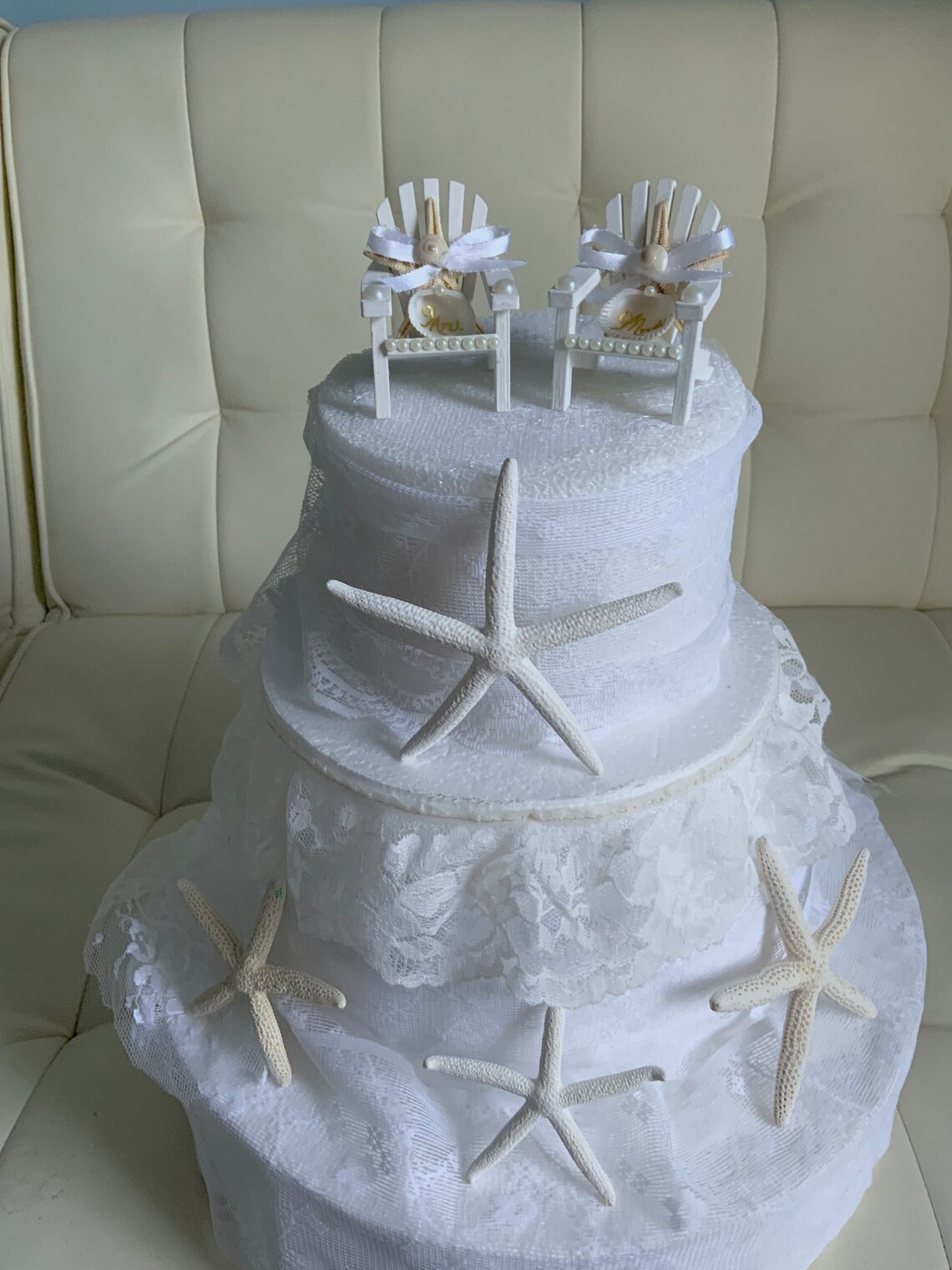 Beach Wedding Cake Toppers Starfish Cake Topper Beach Chair | Etsy