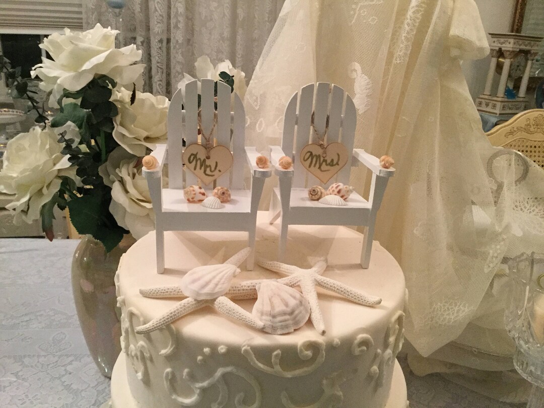 Beach Wedding Cake Topper, Rustic Beach Cake Topper, Wooden Heart Cake ...