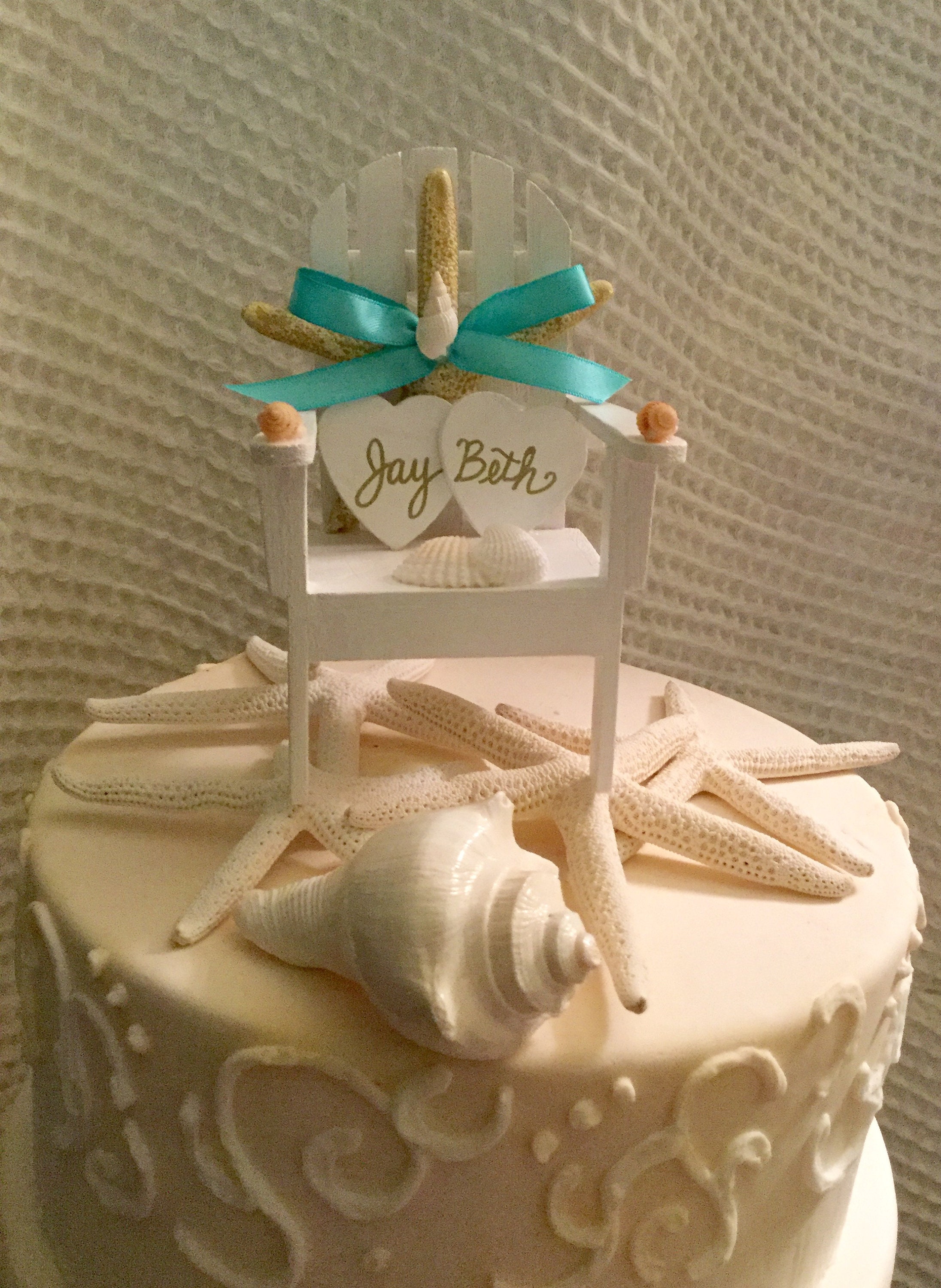 Beach Wedding Cake Topper Starfish Cake Topper Beach Chair | Etsy