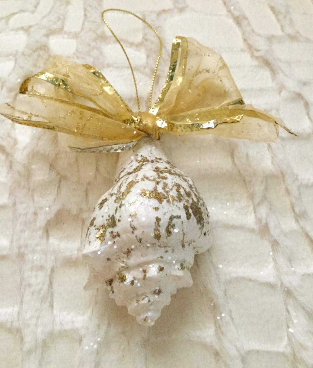 Opalescent Conch Shell Christmas Ornament. Authentic Conch Shell 14K ...