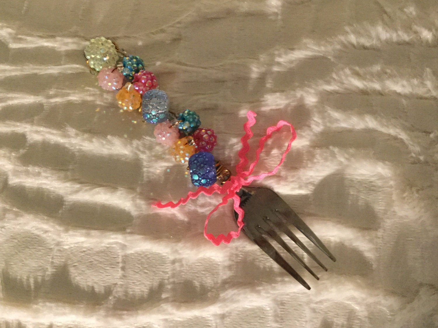 Pastel Jeweled Serving Knife & Fork Set Summer Serving - Etsy