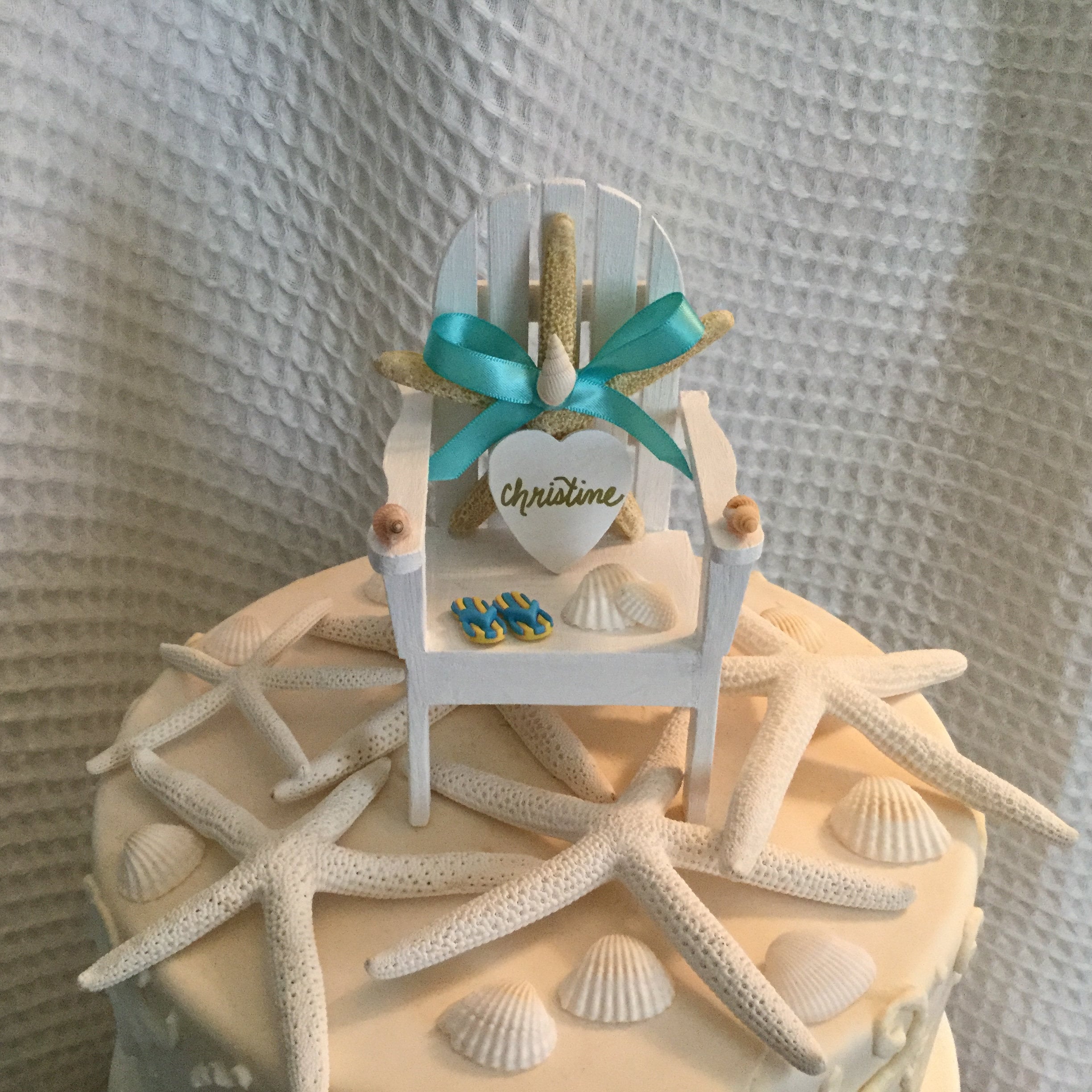 Beach Theme Cake Topper Starfish Cake Topper Beach Chair - Etsy