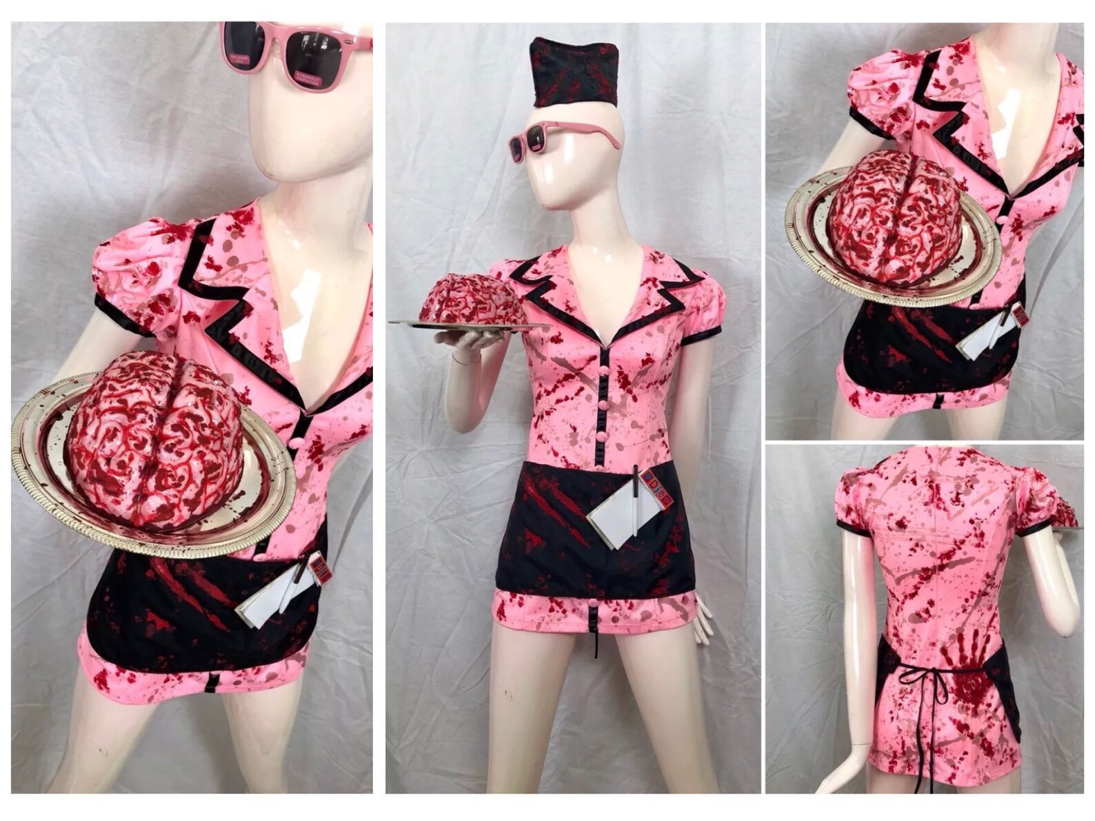 6 Piece Retro ZOMBIE WAITRESS Costume 50s Diner Carhop Pinup | Etsy