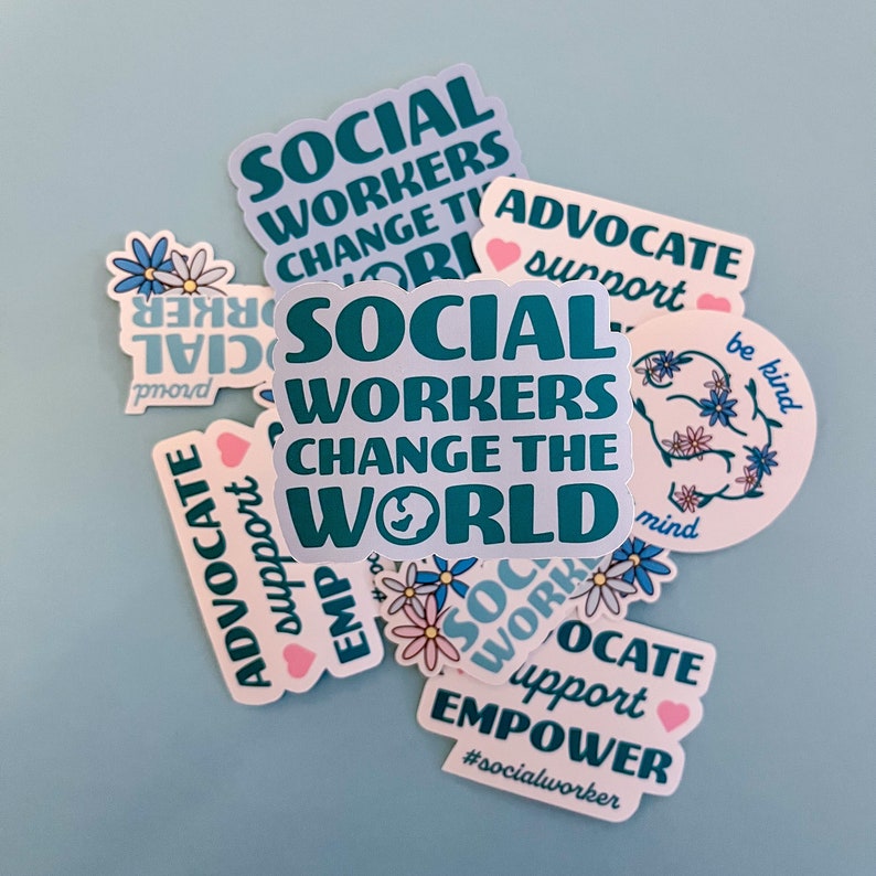 Social Workers Change the World Sticker Decal | Laptop, Kindle, Planner ...