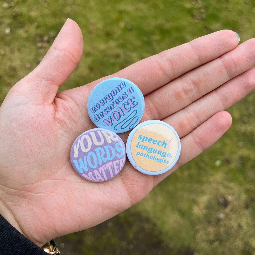 Speech Language Pathologist 1.25" Badge Pins | SLP Teacher | Pinback ...