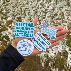 Social Workers Change the World Sticker Decal | Laptop, Kindle, Planner ...