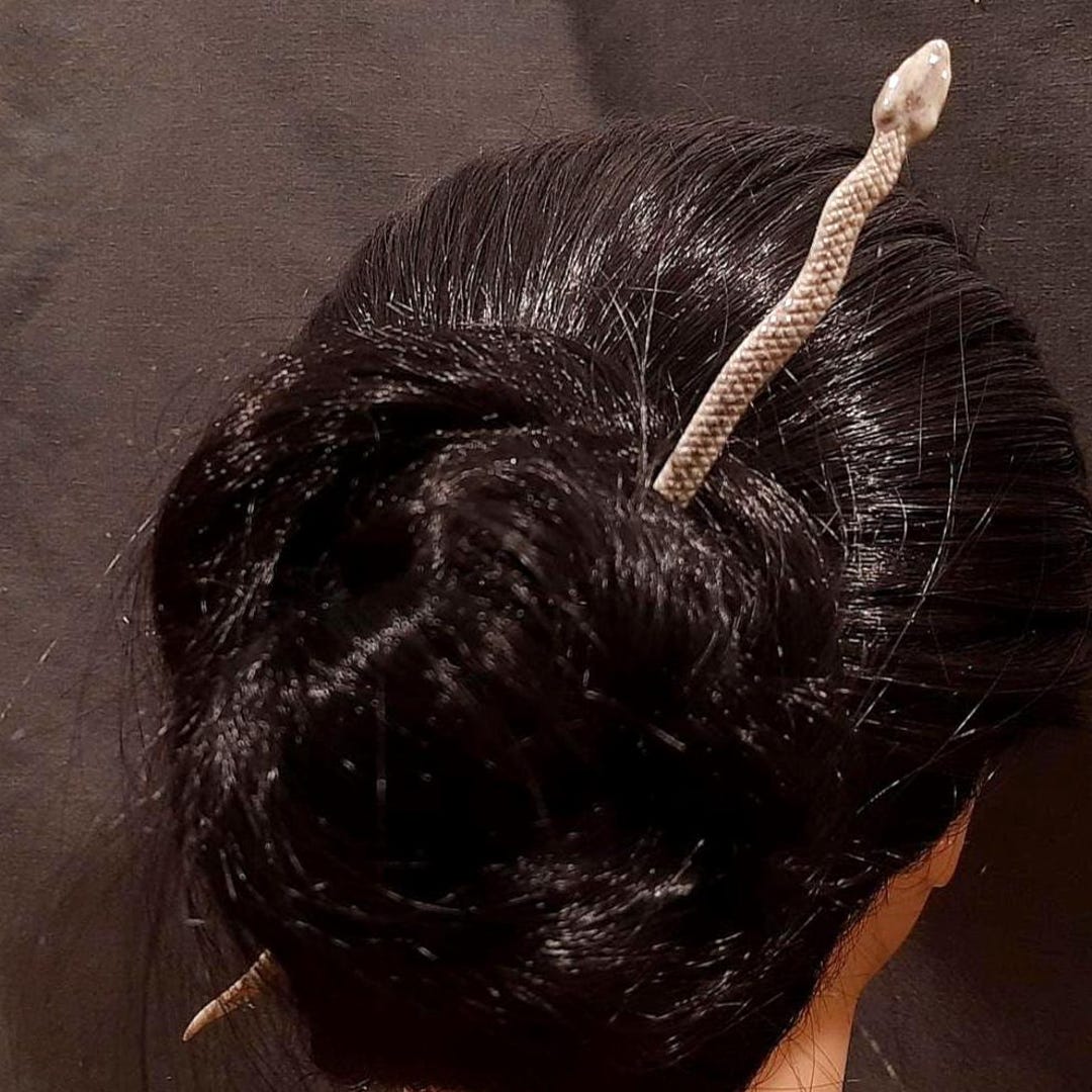 Hand Carved Antler Snake Hair Stick: Witchcore Woodland Jewelry - Etsy