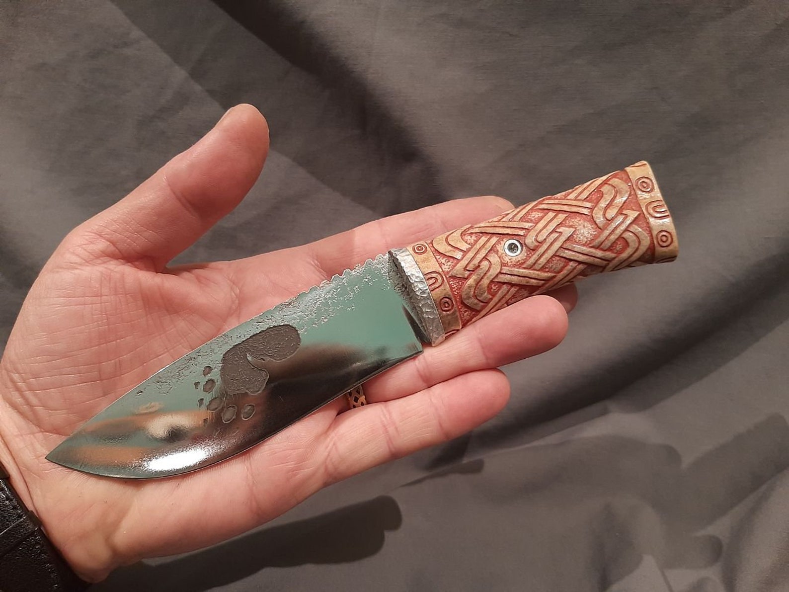 Antler Handle Fixed Blade Knife Handmade Viking Knife Husband - Etsy