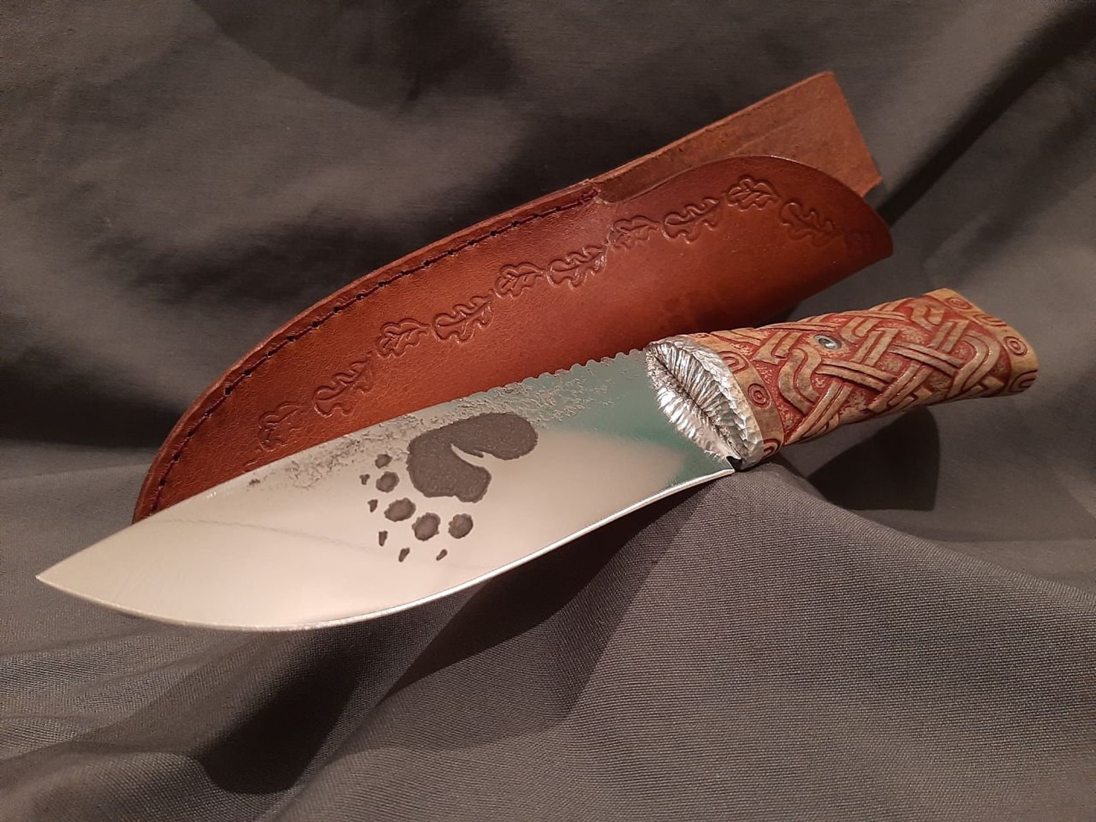 Antler Handle Fixed Blade Knife Handmade Viking Knife Husband - Etsy