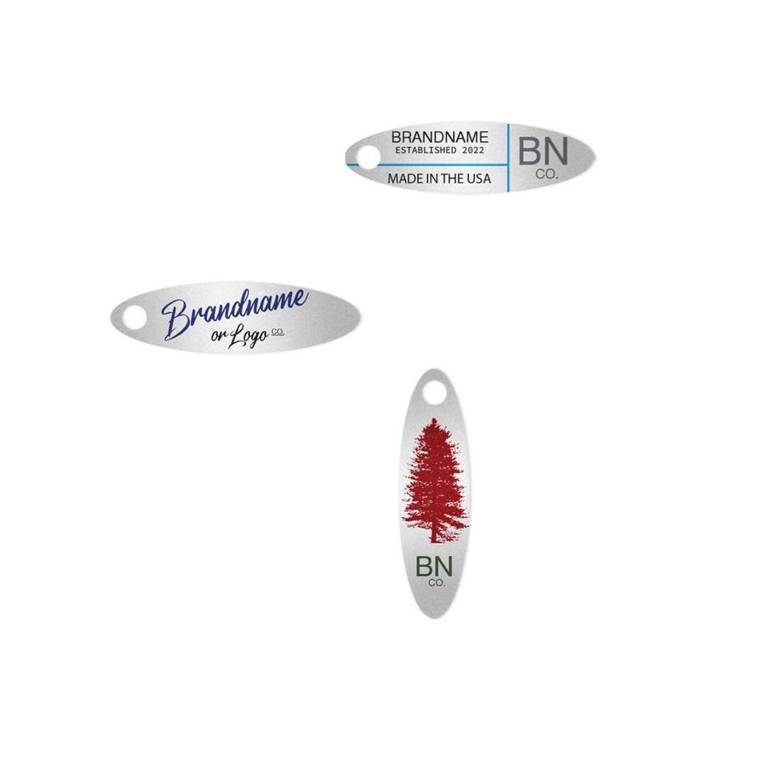 200 Pieces ~ Custom Oval Tags ~ Add You Logo ~ Printed Tags ...