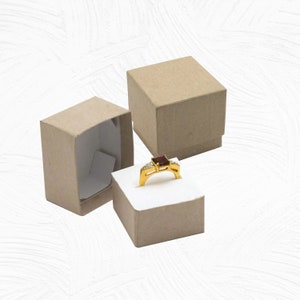 Kraft Ring Box -100 Pieces- Measures 1 3/4" X 1 3/4" X 1 5/8" Tall ...