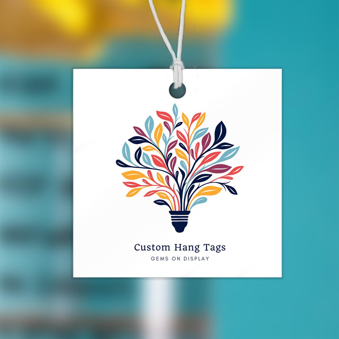 Hang Tag 2"x2" | 100 Pcs With String ~ Square Custom Hang Tag ~ Add ...