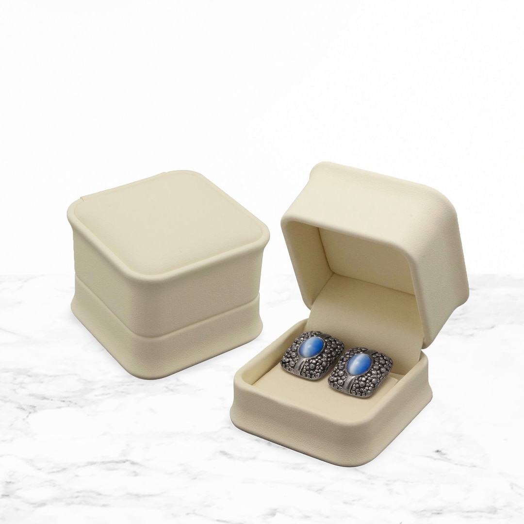 Pack of 12 Cream Earring-box Earring Boxes-gift Boxes Leatherette Boxes ...