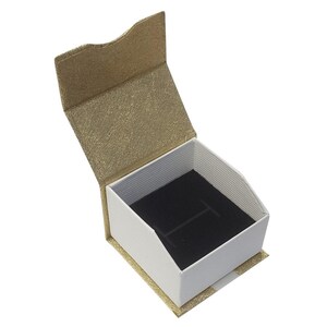 36 Count - Bulk Boxes - Magnetic Ribbon Jewelry Ring Boxes - Gold ...