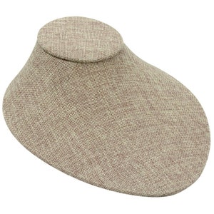 Grey Linen Bust Low Profile ~ Jewelry Necklace Display Stand Organizer ...