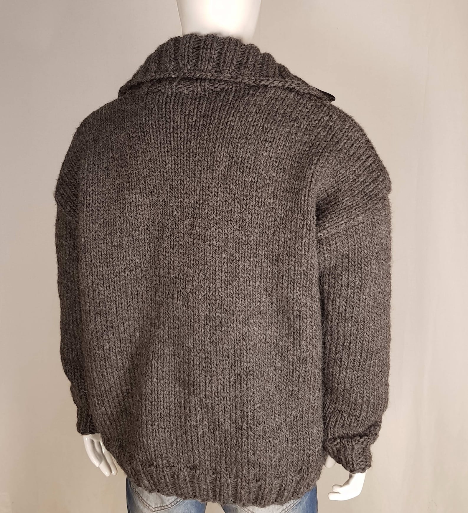 Hand Knitted 100% WOOL Vest Jacket With Zipper Mens Woolen | Etsy