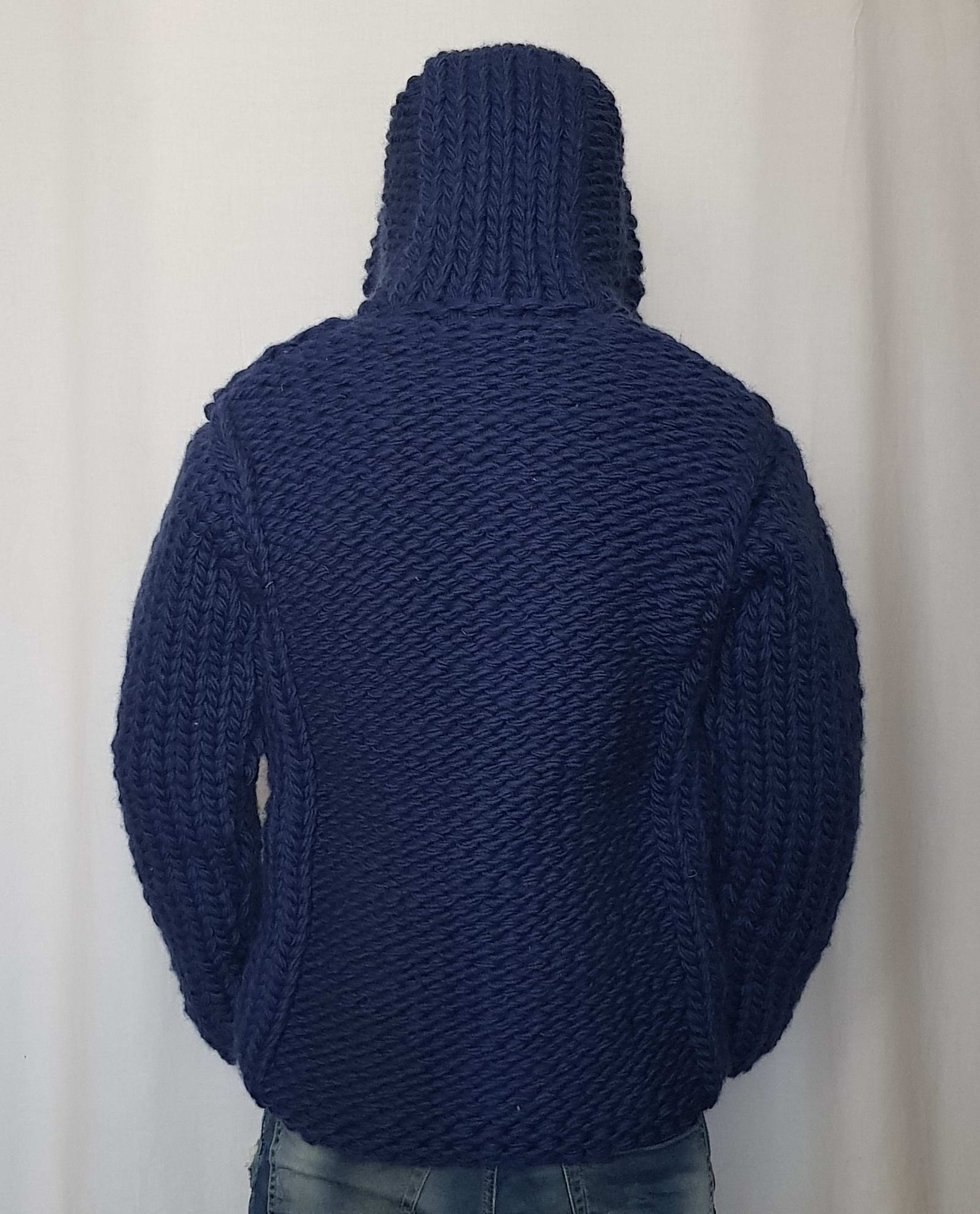 Hand Knitted VERY THICK 100% WOOL Mens Hoodie Sweater With | Etsy