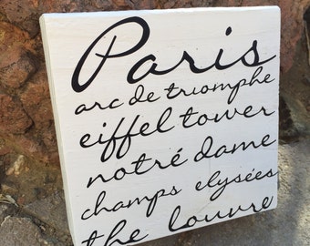 EIFFEL Tower Block Sign PARIS Decorparis Themeparis Bedroom - Etsy