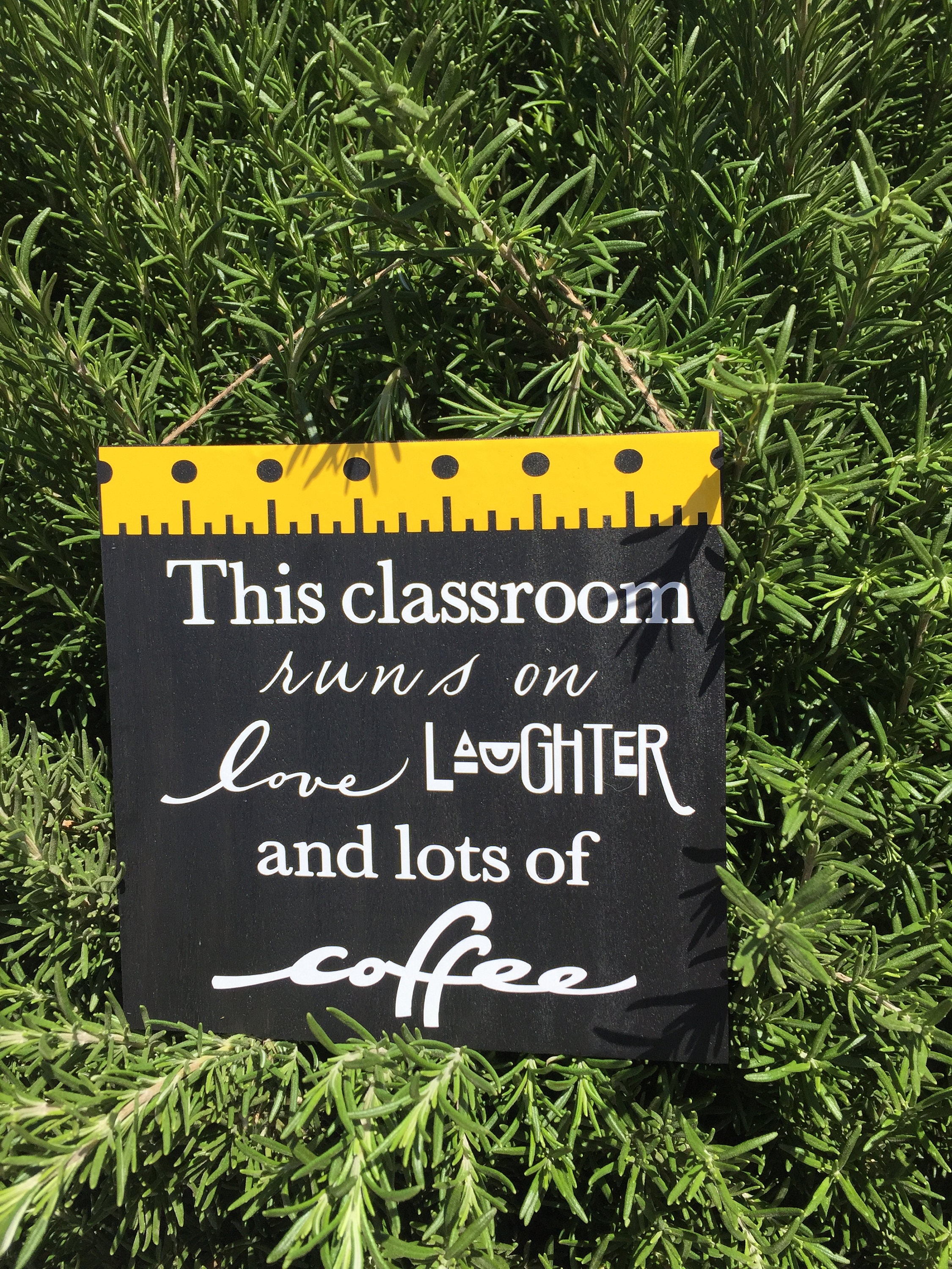 Teacher Sign- This Classroom Runs On...coffee - Etsy