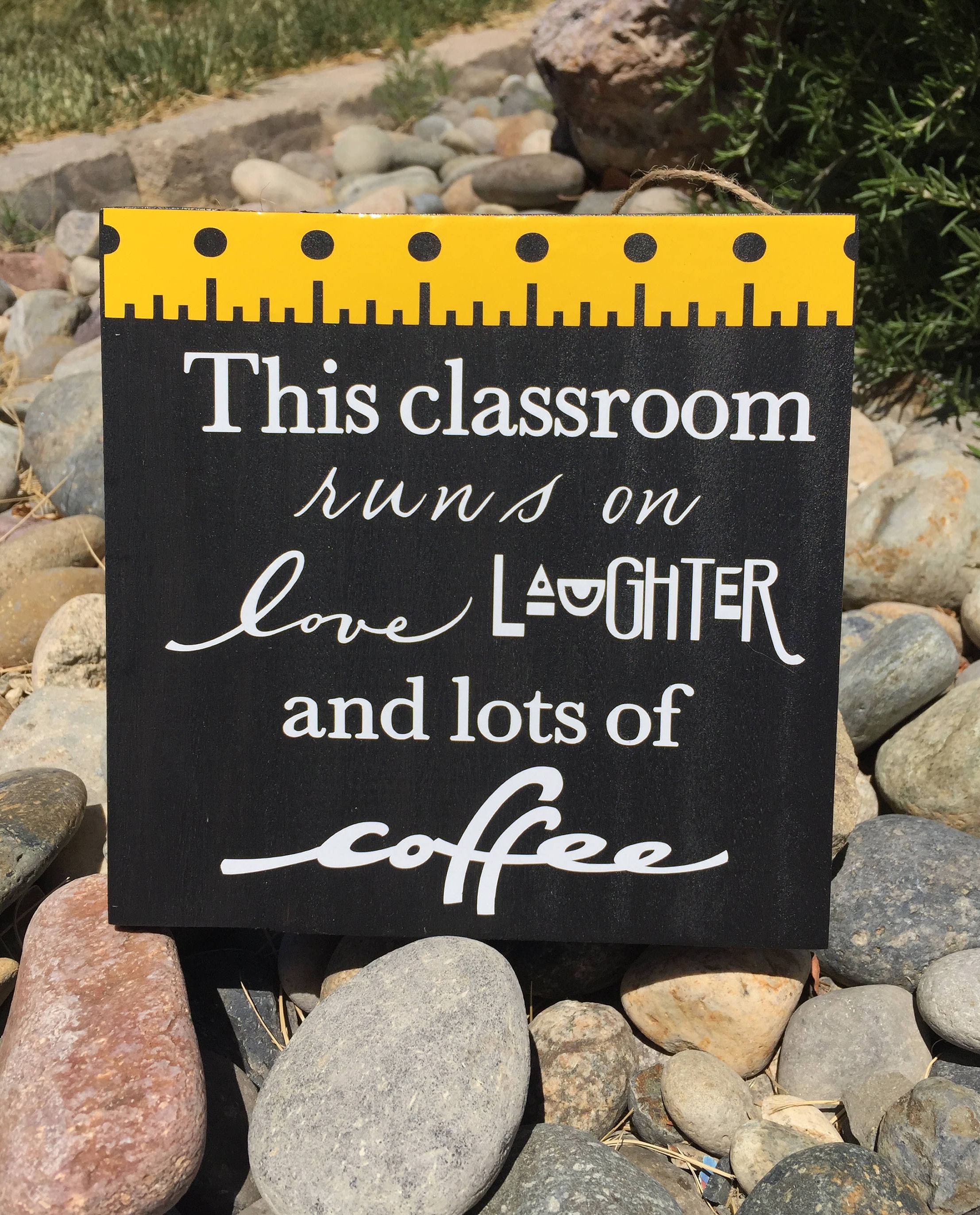Teacher Sign- This Classroom Runs On...coffee - Etsy