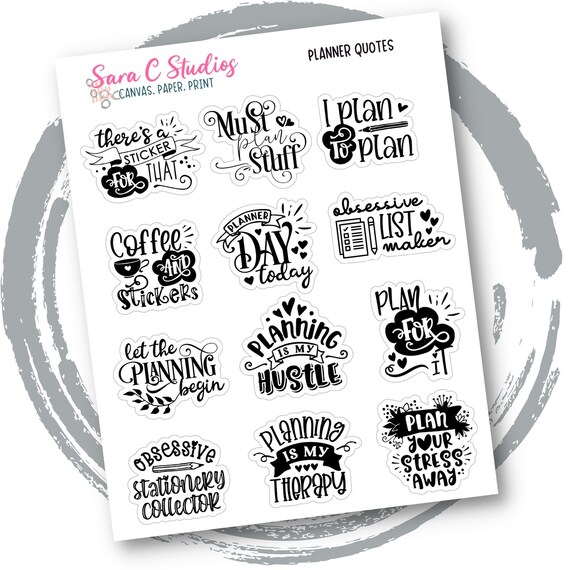Planner Quotes Quote Stickers Planner Quote Stickers Bujo | Etsy