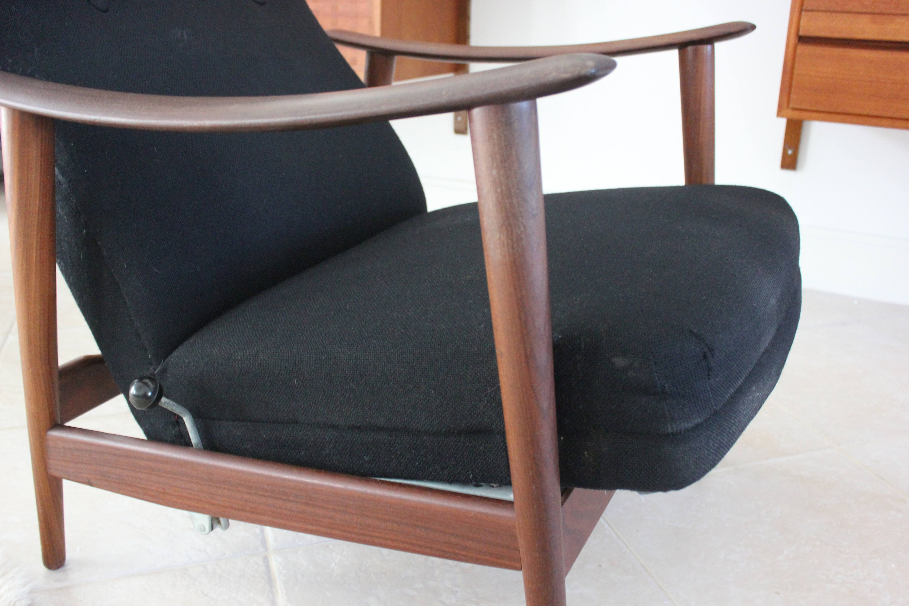 Mid Century Modern Scandinavian High Back Rocking Lounge Chair Recliner ...