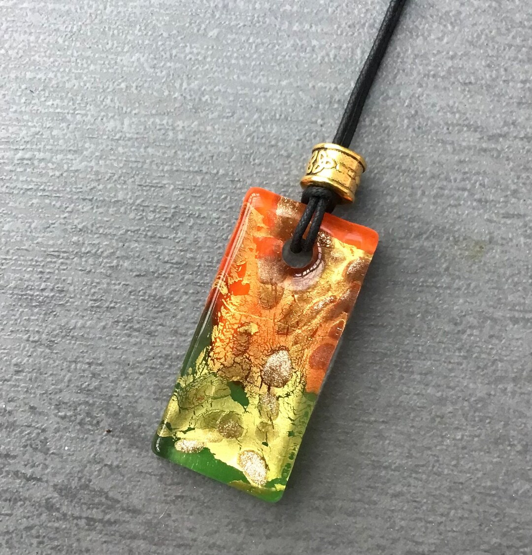 Murano Glass Irish Colours Irish Flag Rectangular Pendant - Etsy