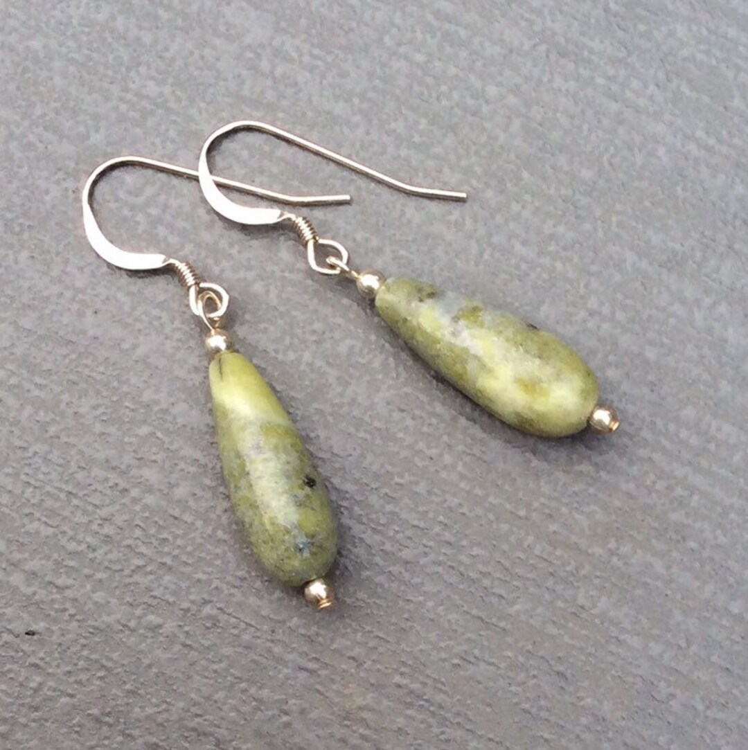 Traditional Connemara Marble Drop Earrings. Irish Gemstone Jewellery ...