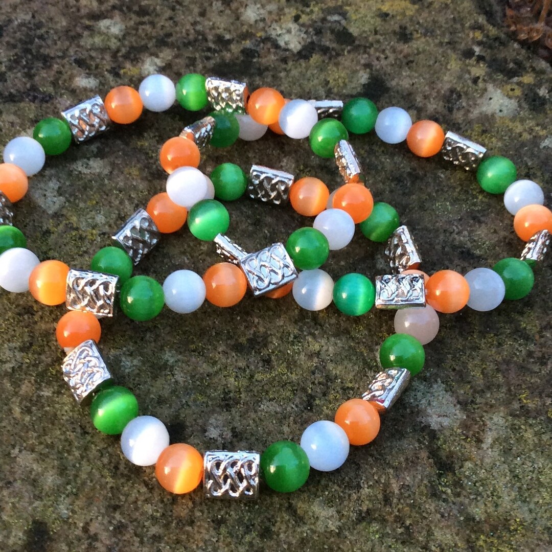 Irish Flag Bracelet. Celtic Bracelet St. Patrick's Day Irish Jewelry ...