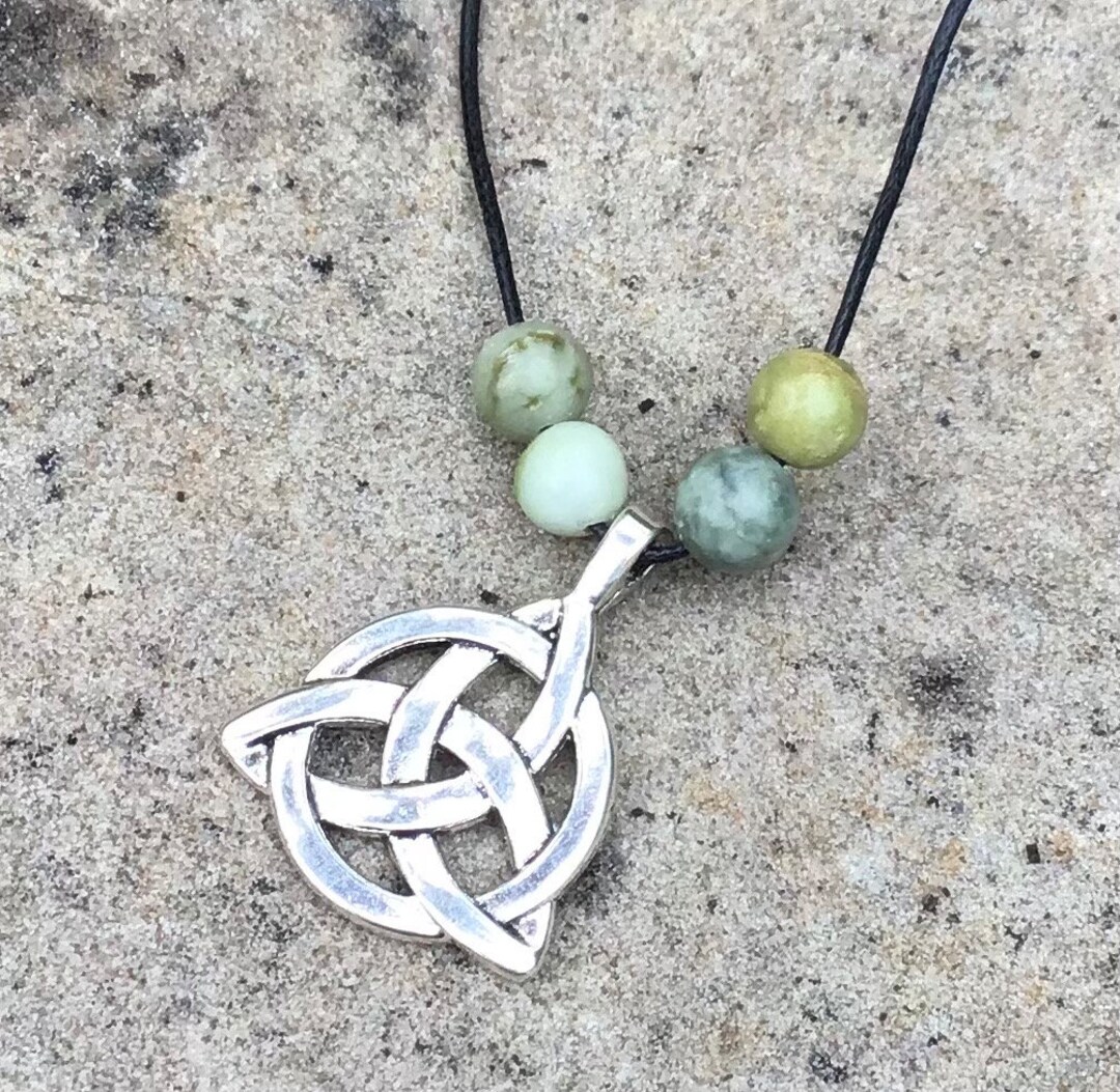 Connemara Marble Silver Celtic Knot Pendant.irish Pendant Necklace Irish Jewelry Irish Craft ...