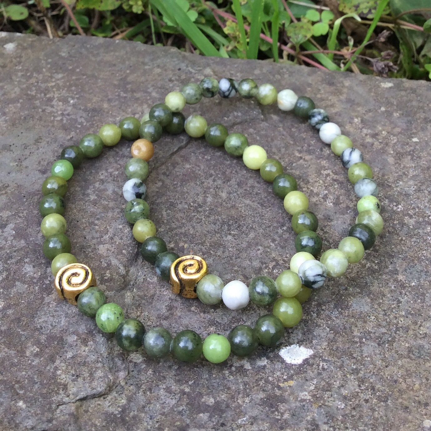 1 2 or 3 Connemara marble 6mm bead stacking bracelets with | Etsy