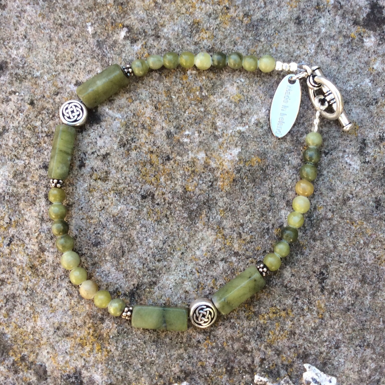 Connemara Marble Gemstone Celtic Bracelet Irish Designer | Etsy