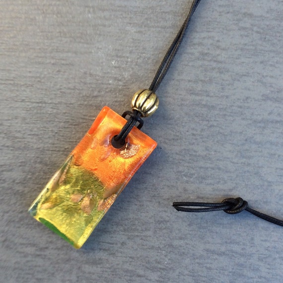 Murano Glass Irish Colours Irish Flag Rectangular Pendant | Etsy
