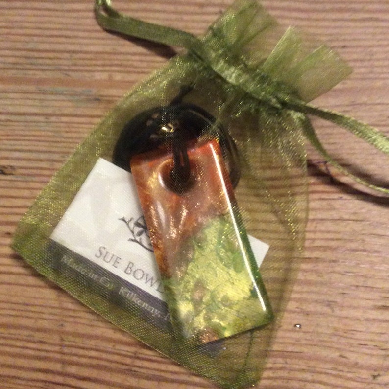 Murano Glass Irish Colours Irish Flag Rectangular Pendant | Etsy