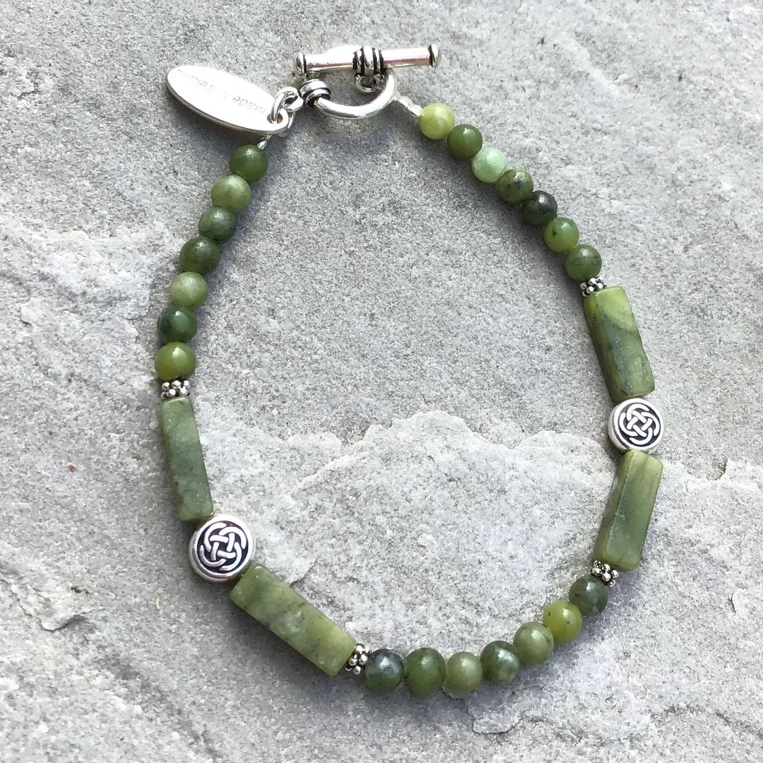 Connemara Marble Gemstone Celtic Bracelet Irish Designer Jewelry ...