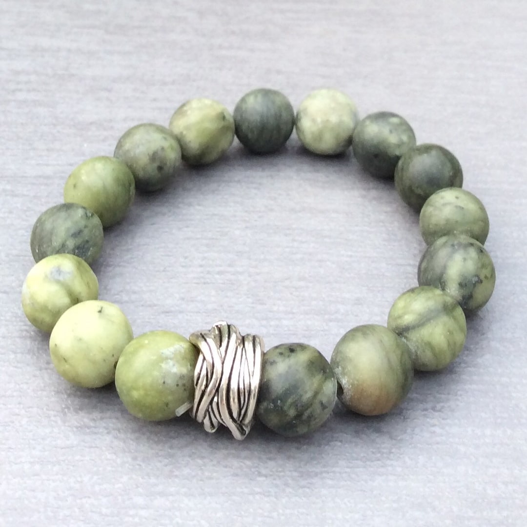 Bracelet en grosses billes de marbre du Connemara. La Saint-Patrick ...