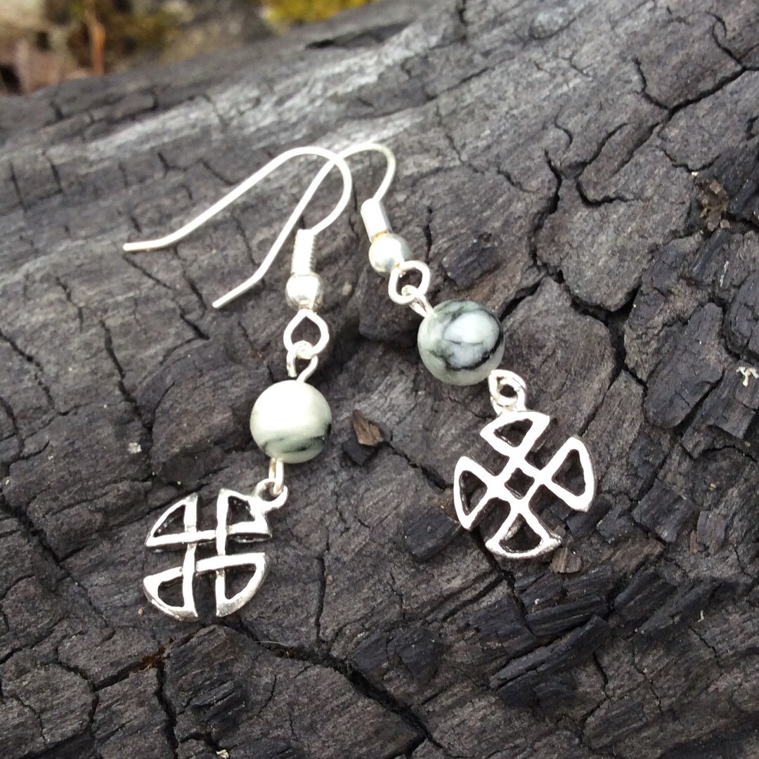 Connemara Marble Celtic Earrings. Irish Made Earrings. Irish Jewellery ...