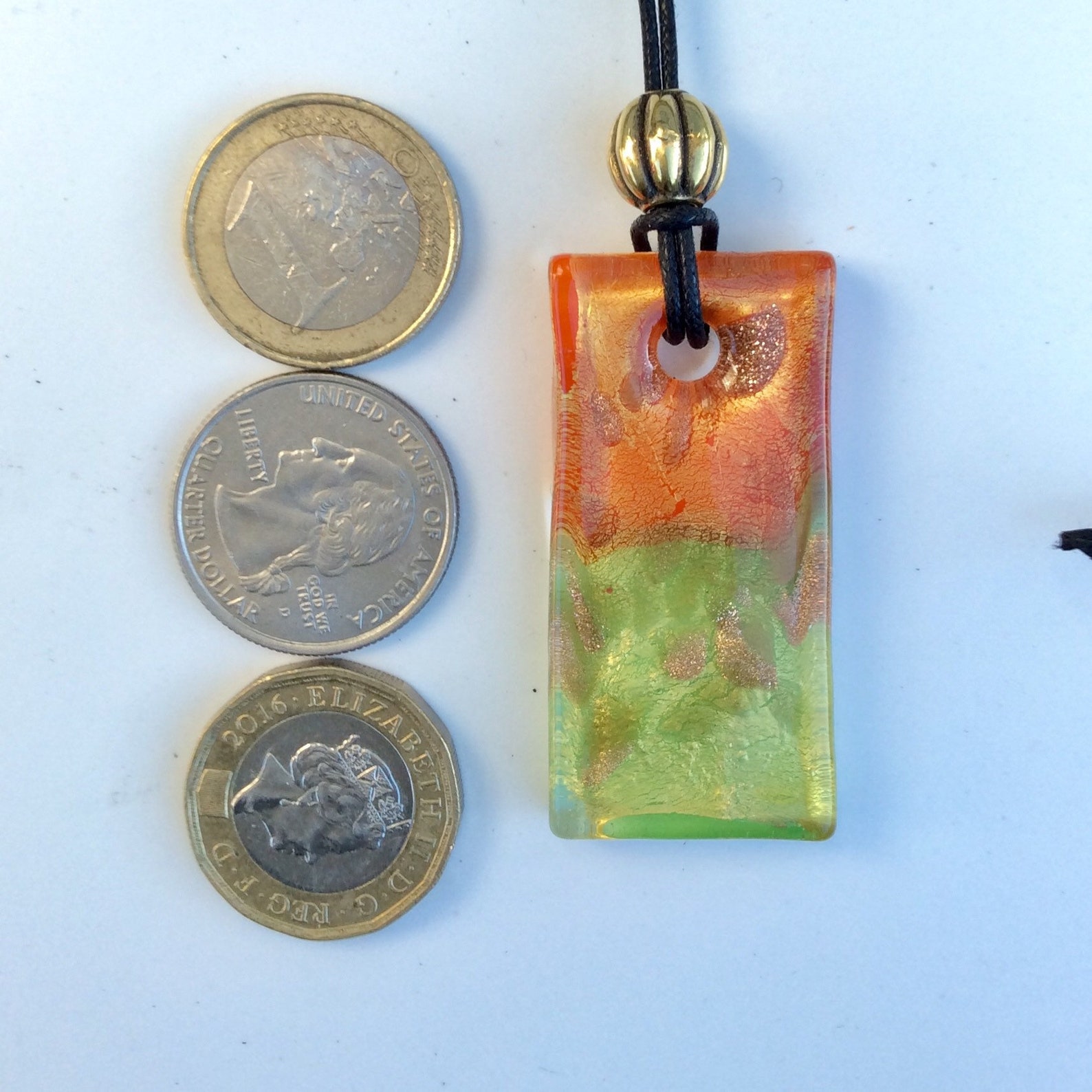 Murano Glass Irish Colours Irish Flag Rectangular Pendant | Etsy