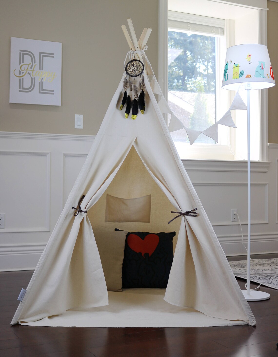 Organic Canvas Teepee Bundle With Polesfloor Window Pocket - Etsy