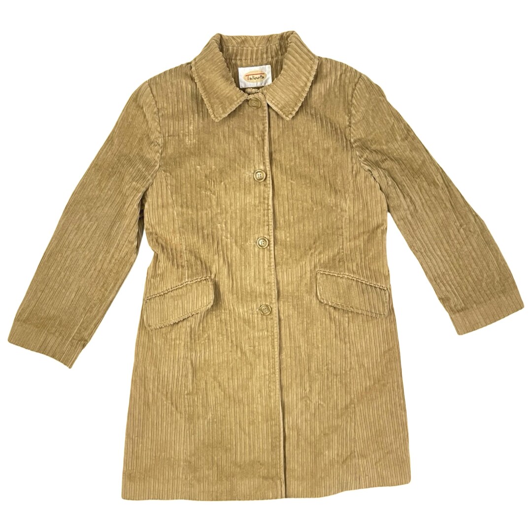 Vintage Tan Corduroy Coat, Talbots Long Cotton Cord Jacket, Button ...